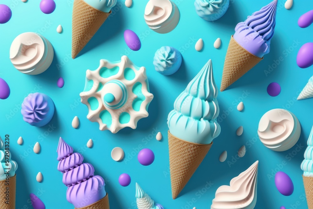 Fondo helado 3d azul y blanco, creado con IA generativa Stock ...