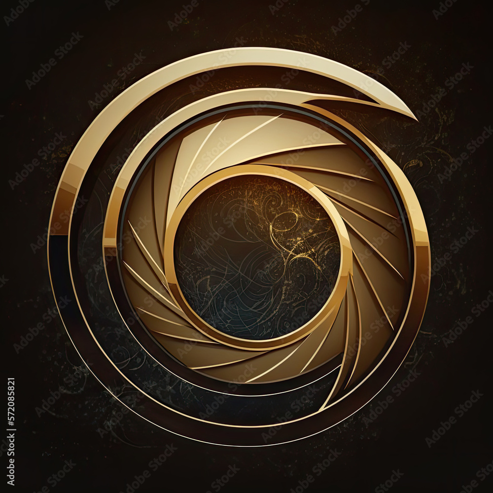 Stylized Letter C, golden ratio, logo, generative AI Stock Illustration ...