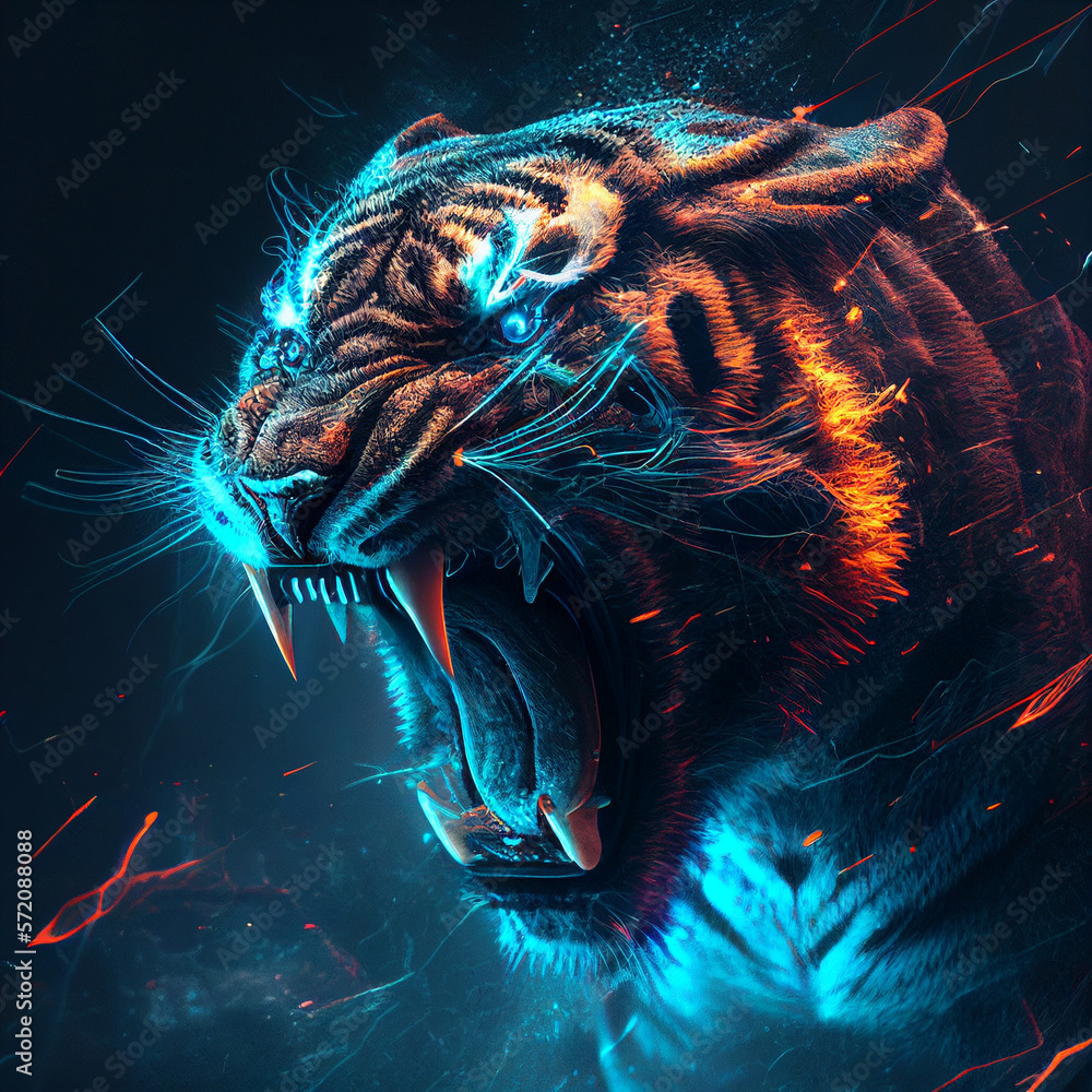 Angry tiger Illust. ilustração do Stock | Adobe Stock
