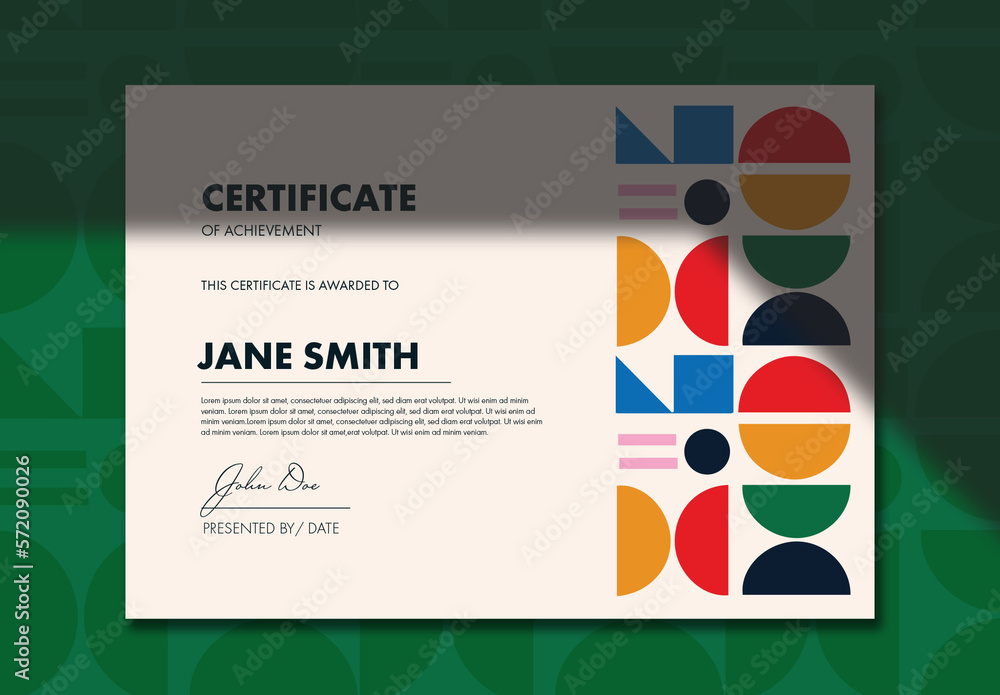 Certificate with Pattern Design Stock Template | Adobe Stock