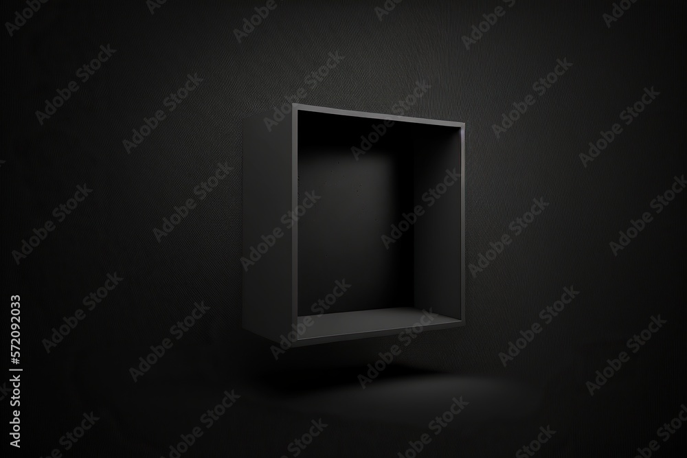 Black square on a black background, concept of Abstract and Minimalism ...