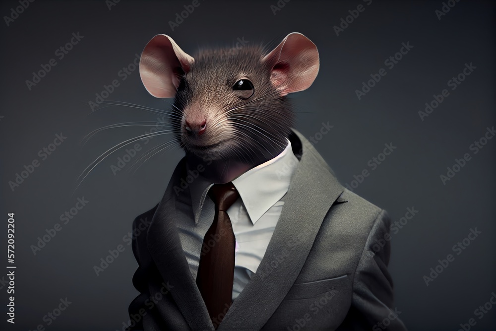 A photo rat wearing a suit, sometime portrayed as a bad politicians ...