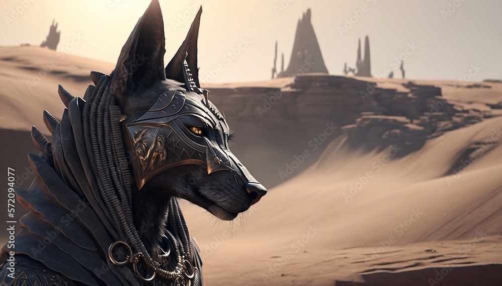 Anubis, god of ancient Egypt. Generative AI. ilustração do Stock ...