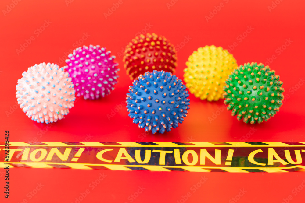 Concept about different types of COVID-19 and new mutations. Caution ...