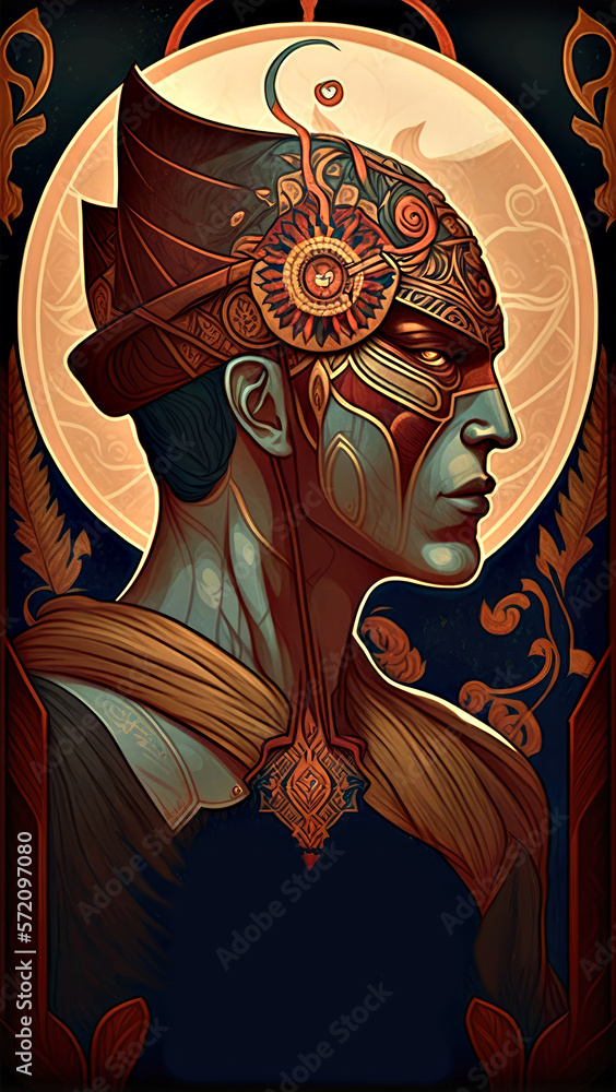 The Egyptian God, Amun – God of The Air. AI generative illustration in ...