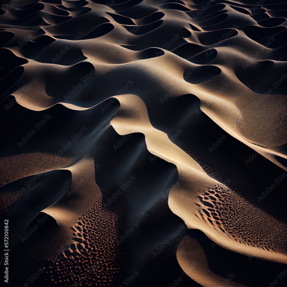 Brown and black desert sand dunes surface abstract background. Dry ...
