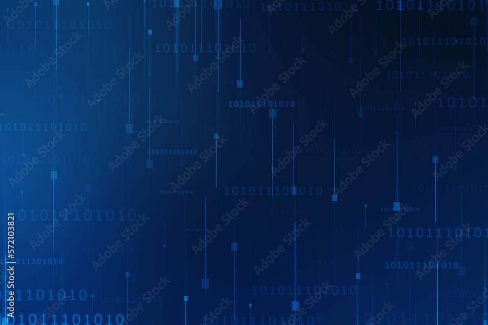 Binary Code Background, Digital Abstract technology background, flowing ...