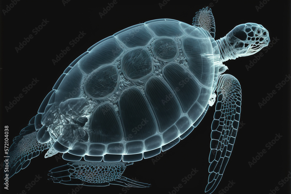 Turtles X Ray Style X Ray Of Raw Whole Chicken Creative Art Abstract Created With Generative