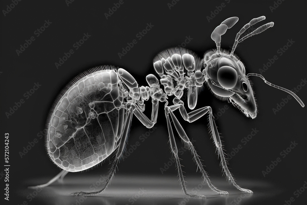 Antz X Ray Style X Ray Of Raw Whole Chicken Creative Art Abstract Created With Generative Ai