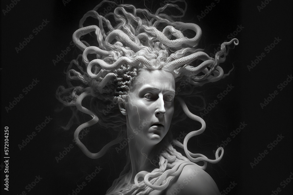 Medusa head x-ray style. X-ray of Raw whole medusa head. Creative Art ...