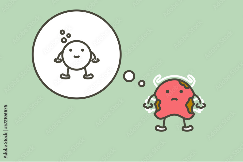 Stained orthodontics teeth retainer or dental brace bracket miss to ...