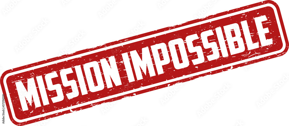 Mission Impossible Stamp vintage old red color texture frame Stock ...