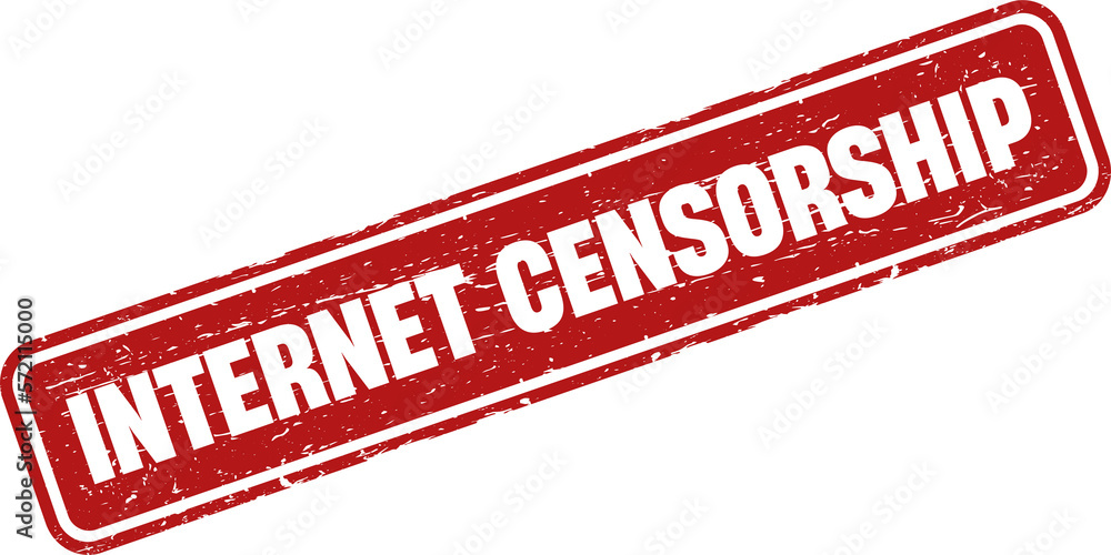 Internet censorship Stamp vintage old red color texture frame Stock ...