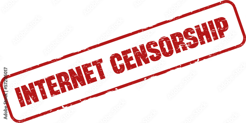 Internet censorship Stamp vintage old red color texture frame Stock ...