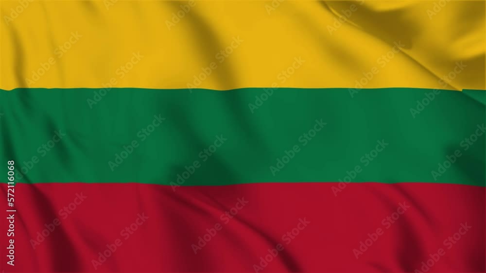 Lithuania national flag waving in the wind. Seamless looping animation ...