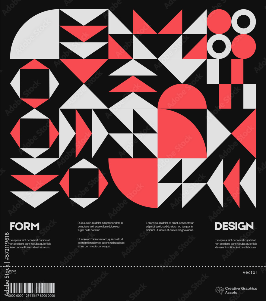 Vecteur Stock Swiss poster design template layout with clean typography ...