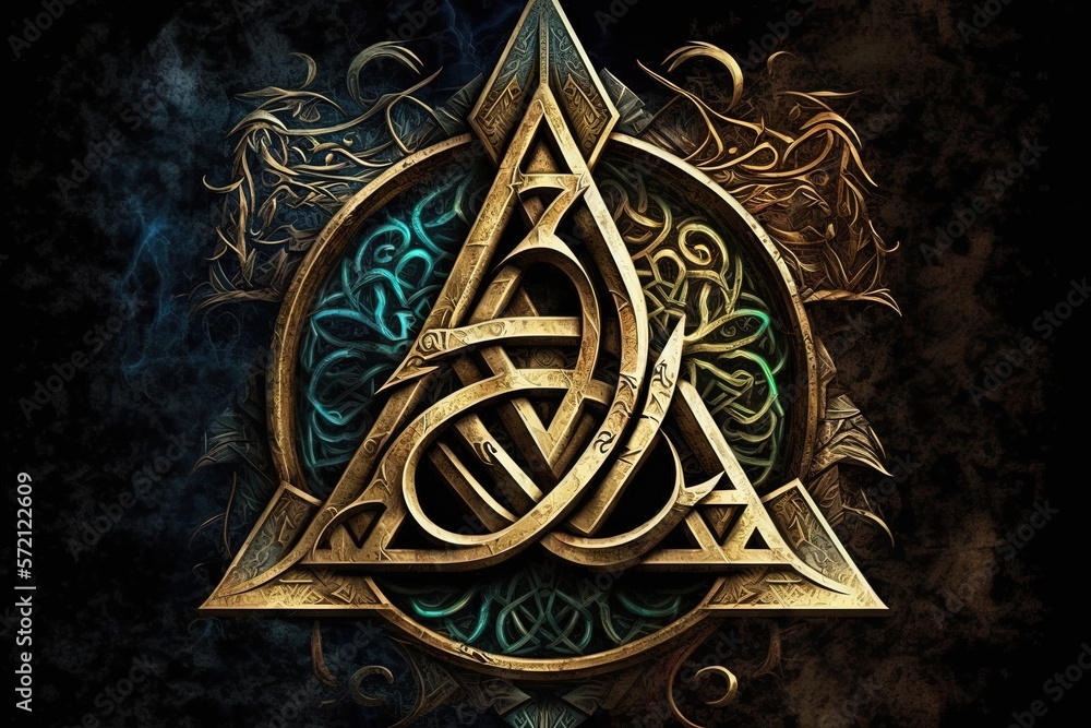 Generative AI arcane symbol with effect of fire and ice. Magic symbol ...