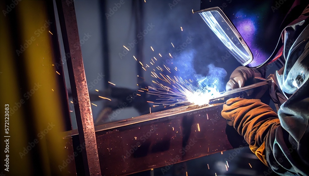 The welder is welding a structural steel with gas met 5.jpg Stock Illustration | Adobe Stock