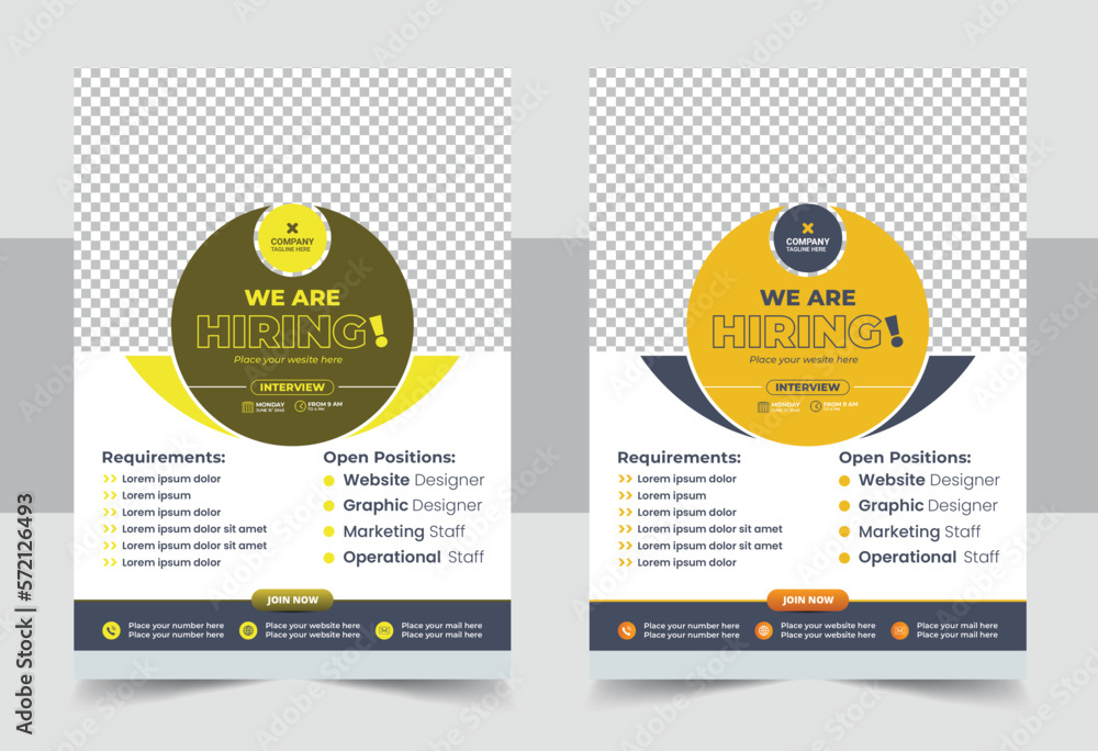 We are hiring flyer template, Job offer leaflet template. Job vacancy ...