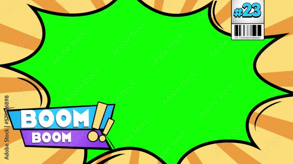 animation with speedline japanese effect with re-editable green screen ...