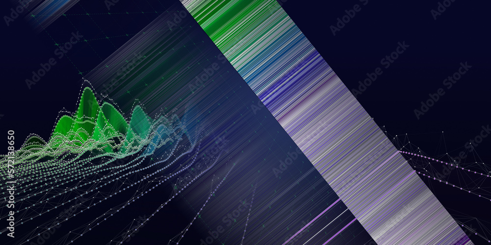 Abstract background contain color graph from dotted guides with blurred ...