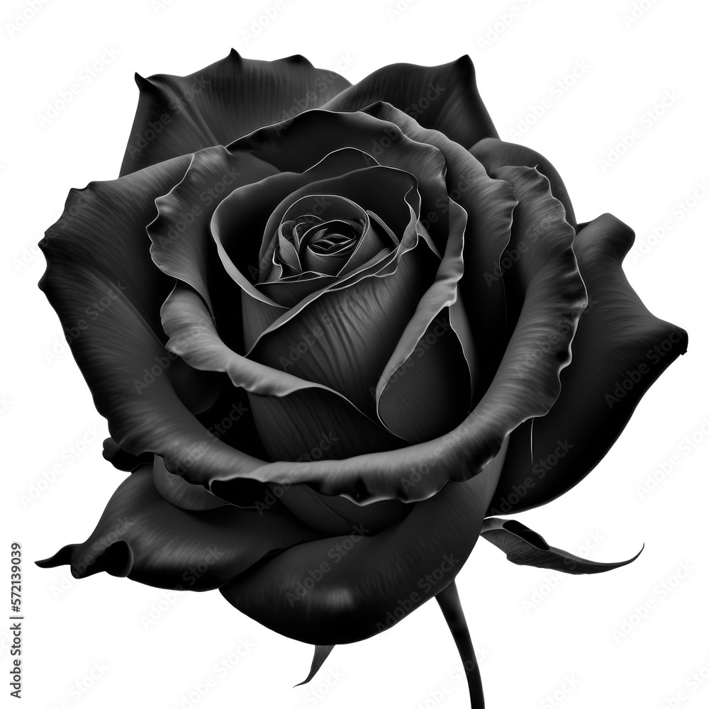 Black rose isolated on transparent background, close up. PNG ...