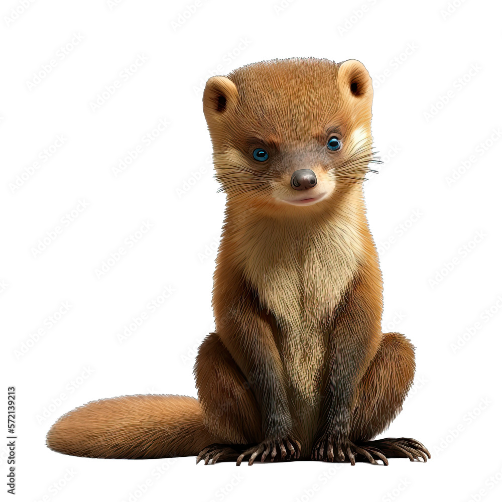 Cute Animation Cartoon Character Animal Marten Design Elements Isolated ...