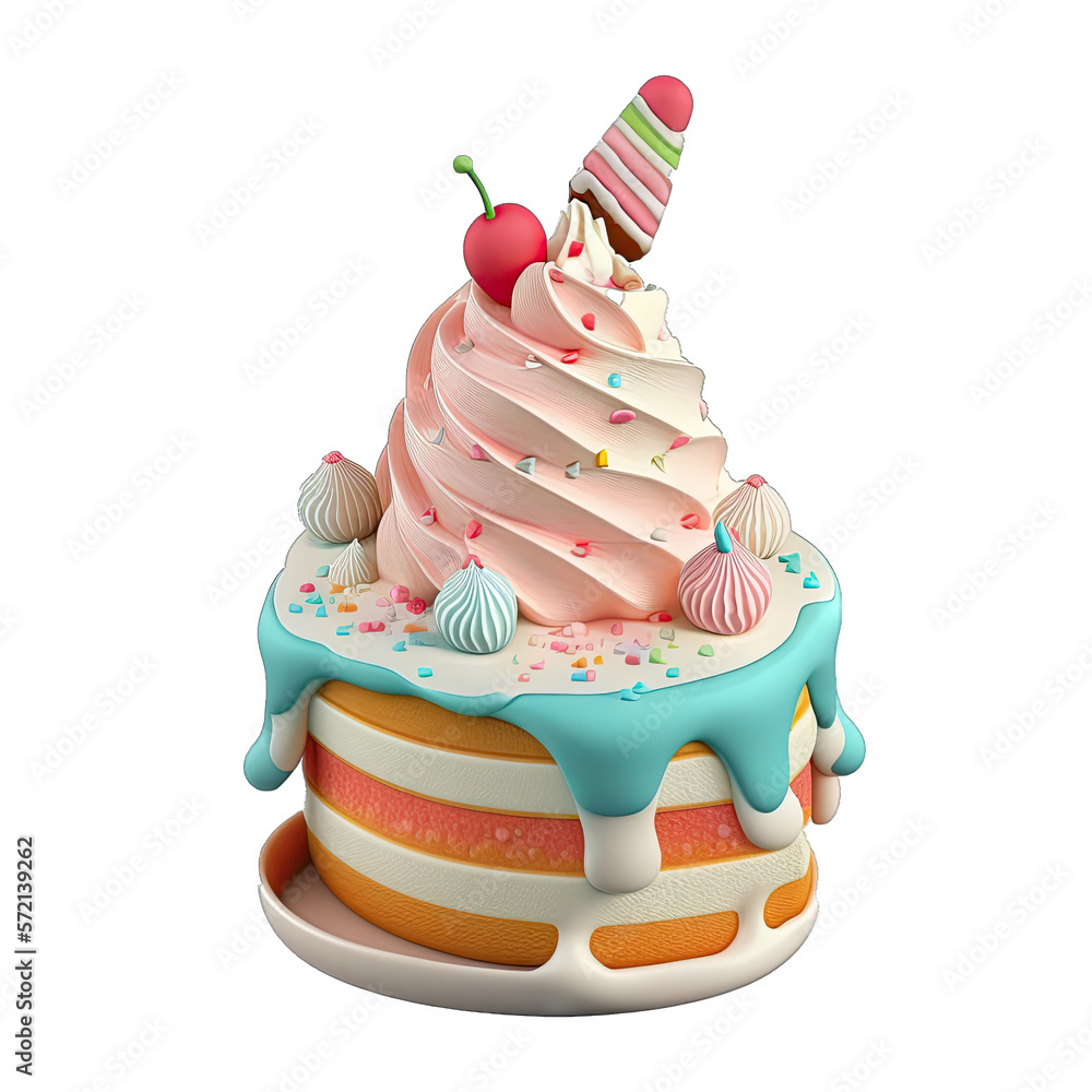 Cute Baby, Toddler, Kid Toy Birthday cake Character Design Elements ...