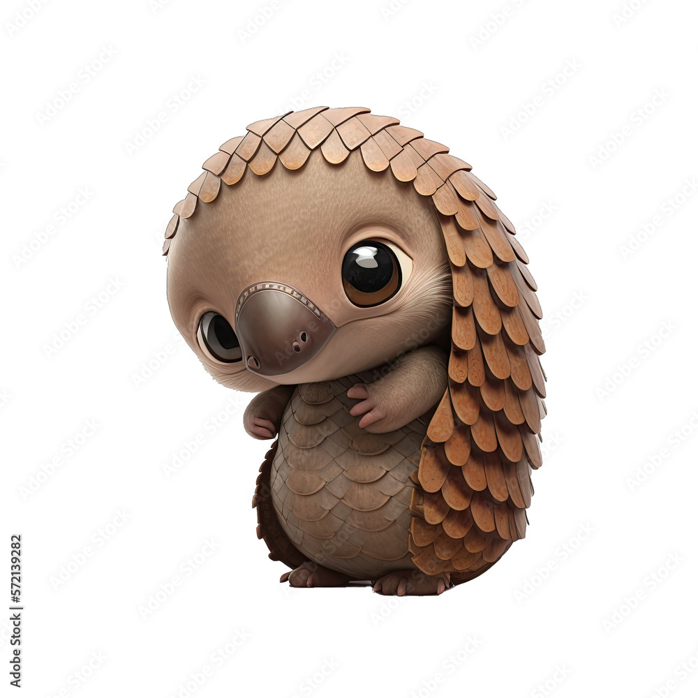Cute Animation Cartoon Character Animal Pangolin Design Elements ...