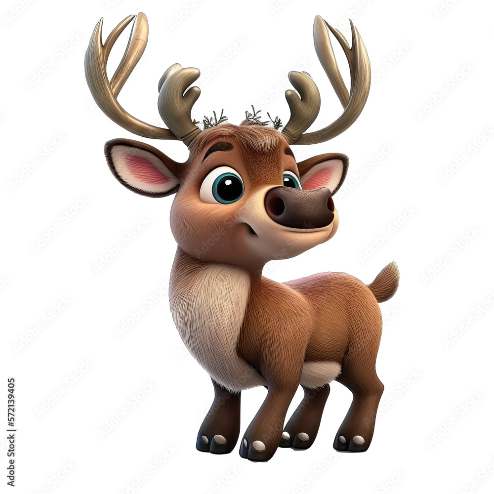 Cute Animation Cartoon Character Animal Reindeer Design Elements ...