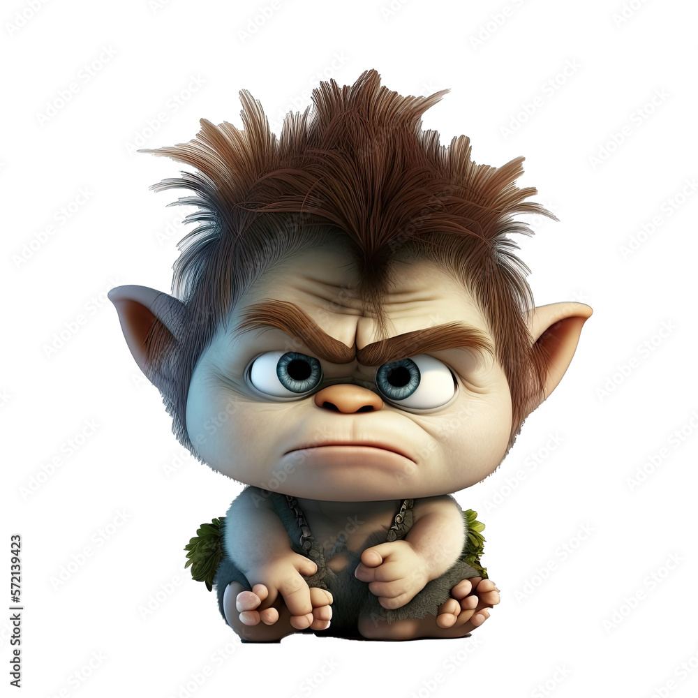 Cute Animation Cartoon Character Animal Troll Design Elements Isolated ...