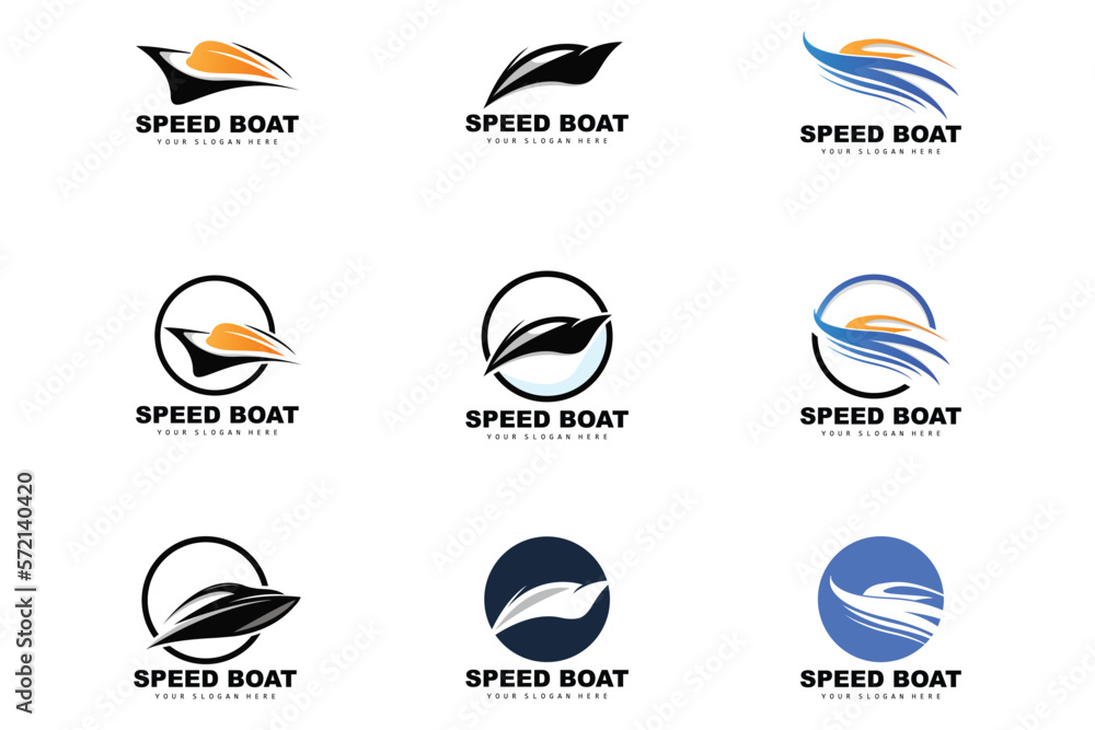 Speed Boat Logo, Fast Cargo Ship Vector, Sailboat, Design For Ship ...