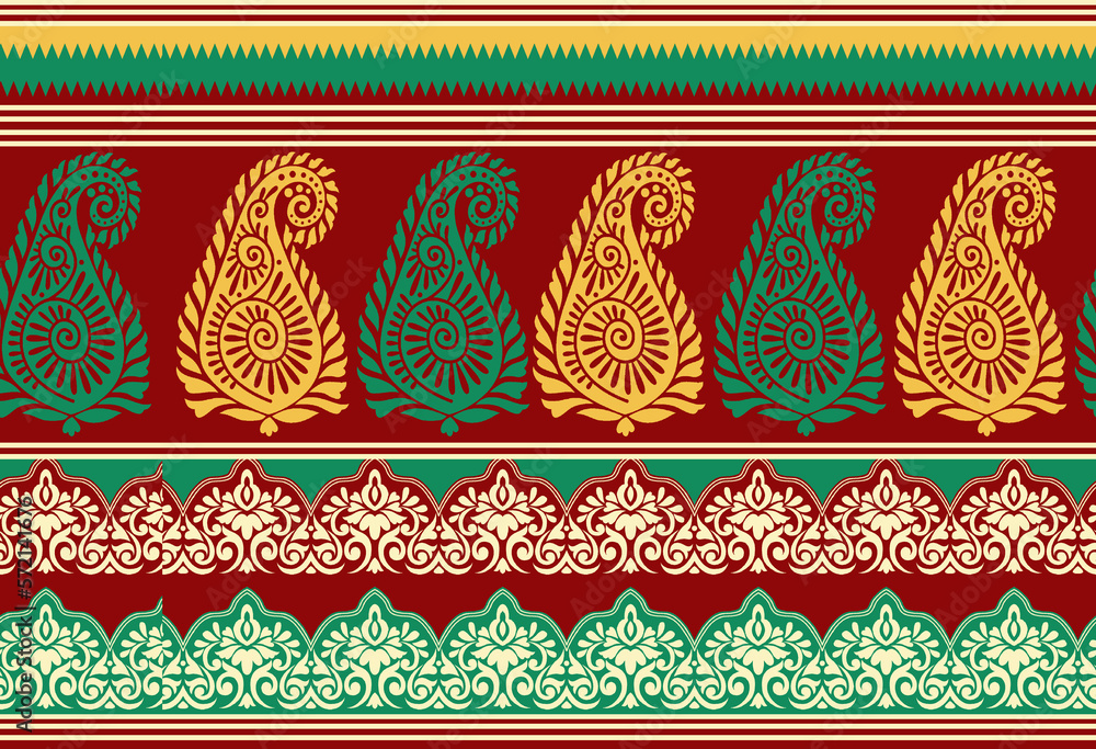 Seamless traditional Asian border design Stock Illustration | Adobe Stock