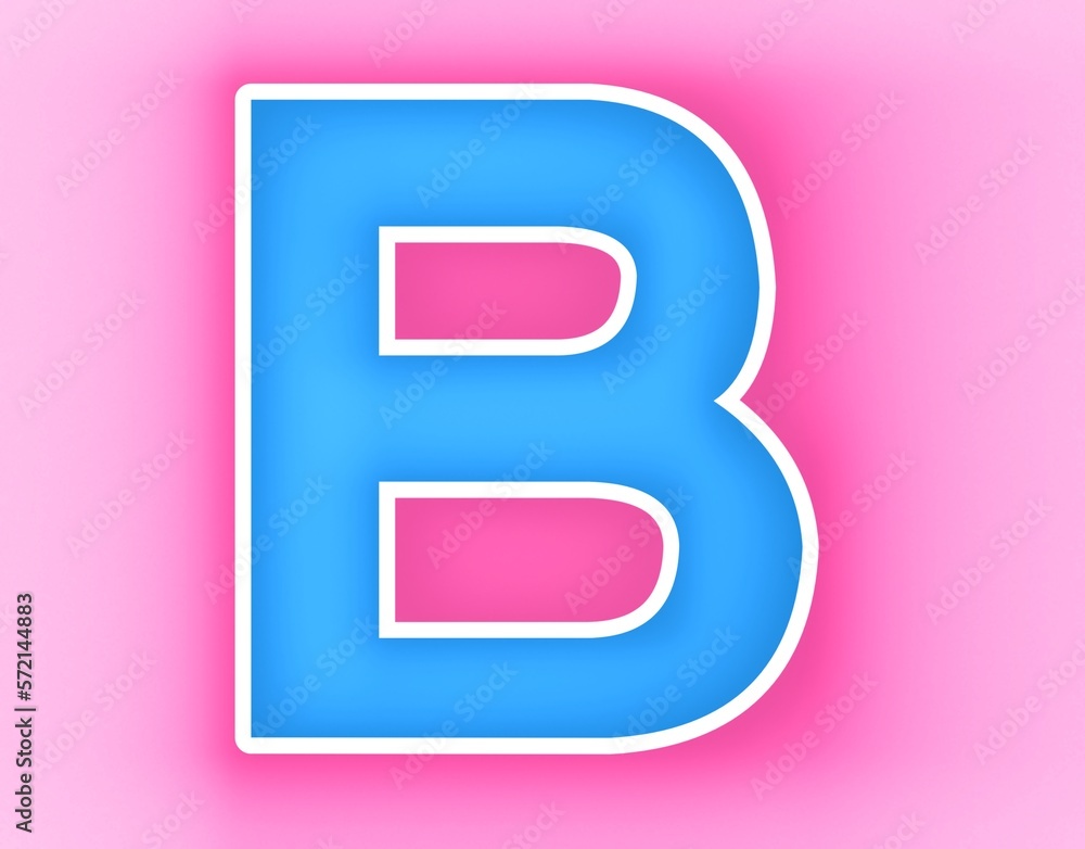 Capital Letter B alphabet uppercase sign design template element. Blue ...