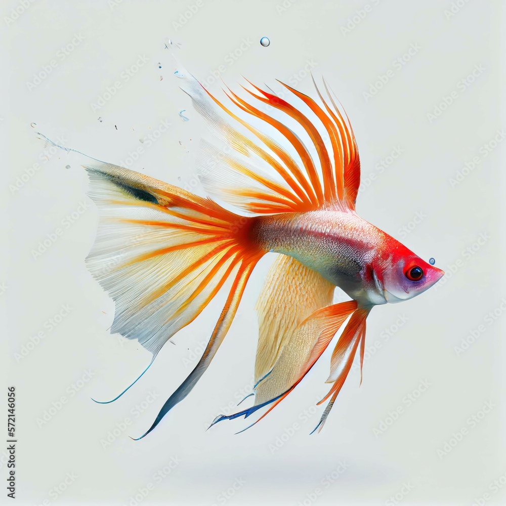 An ultra realistic Swordtail fish fighting fish that jumps by splashing ...