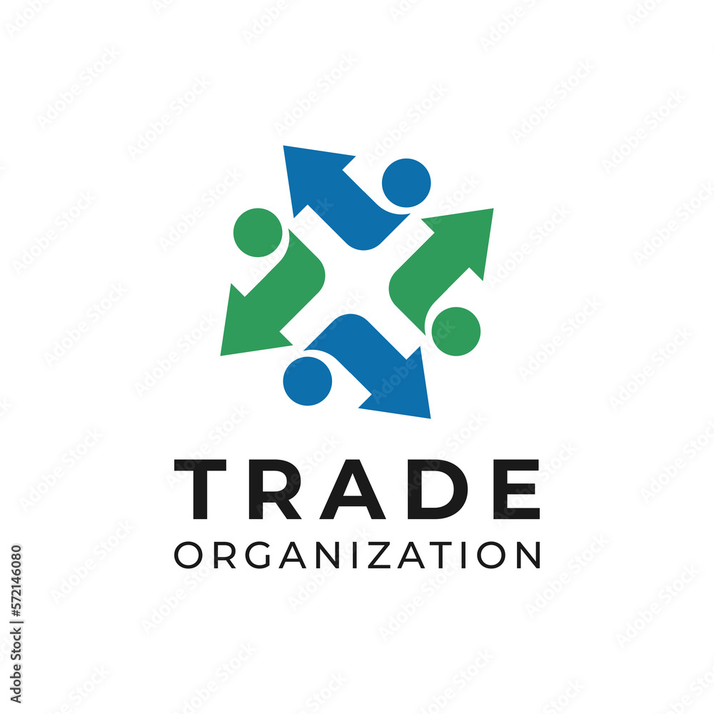 Vetor de Trade Organization logo design vector, combination of Up ...