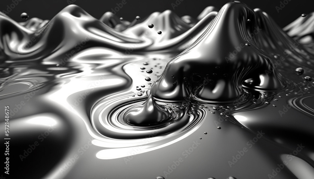 3D liquid metal texture, Generative AI Stock Illustration | Adobe Stock