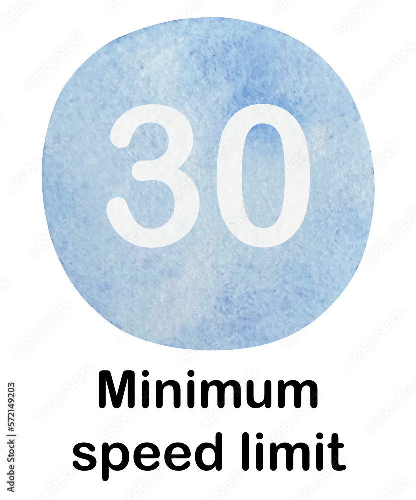 Watercolor road sign. Traffic sign illustration. Illustration of blue ...