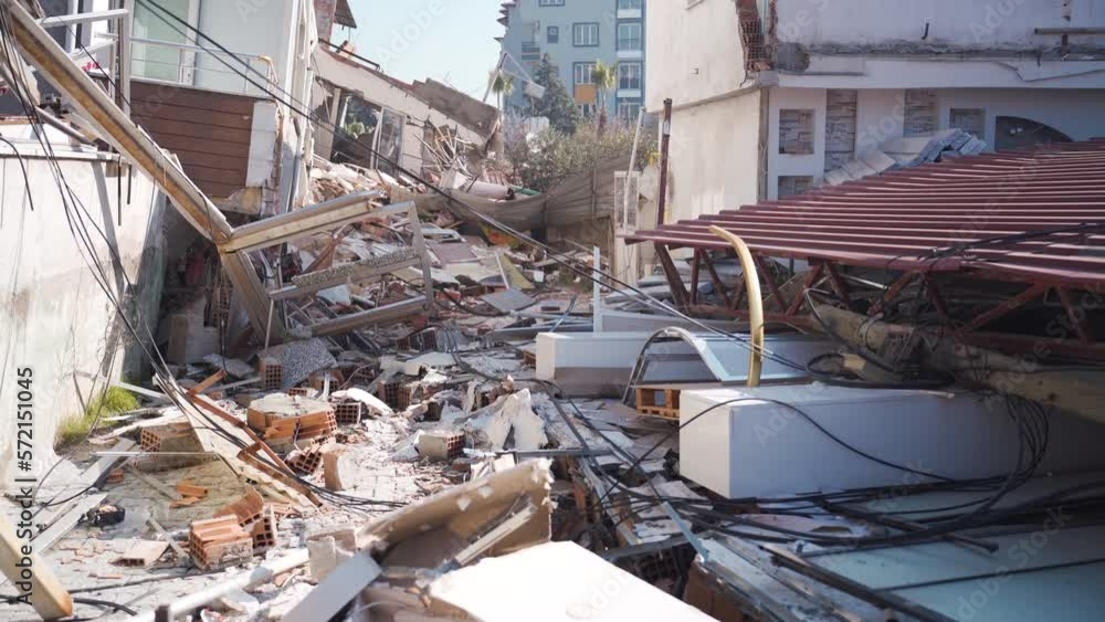 Building destroyed after earthquake. Buildings destroyed by the ...