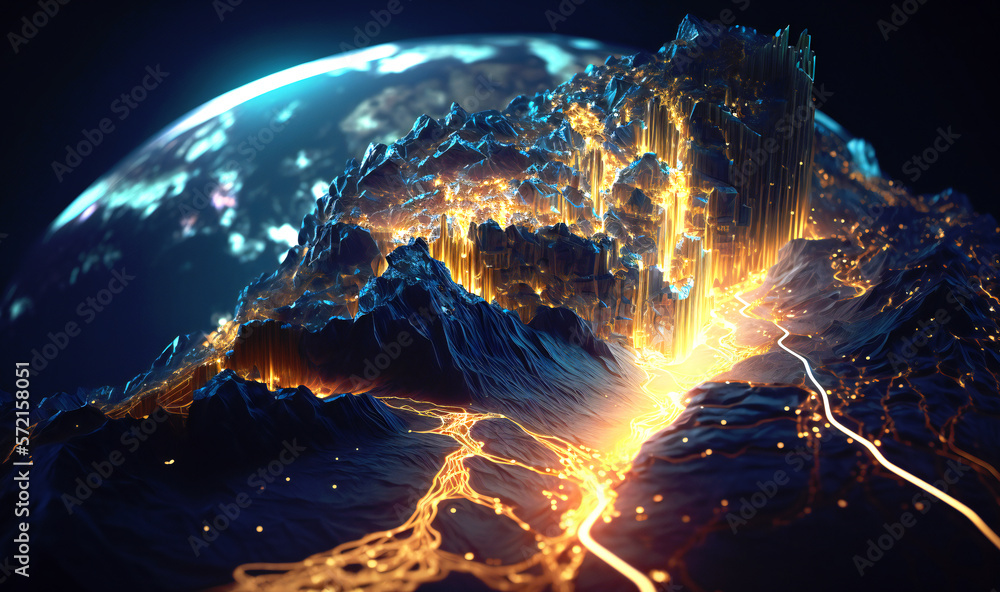 The impact of earth's geology on fiber optic cable installation Stock ...