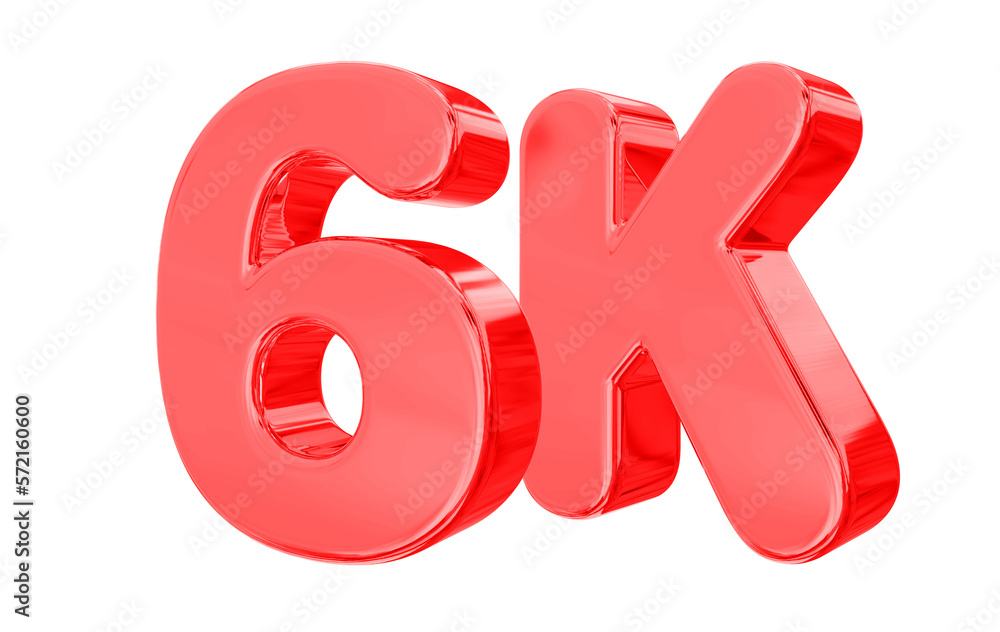 6K Follower Red Number ilustração do Stock | Adobe Stock