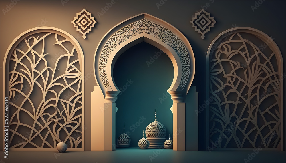 Islamic Background Photo, Texture of Islam Temple created with ...