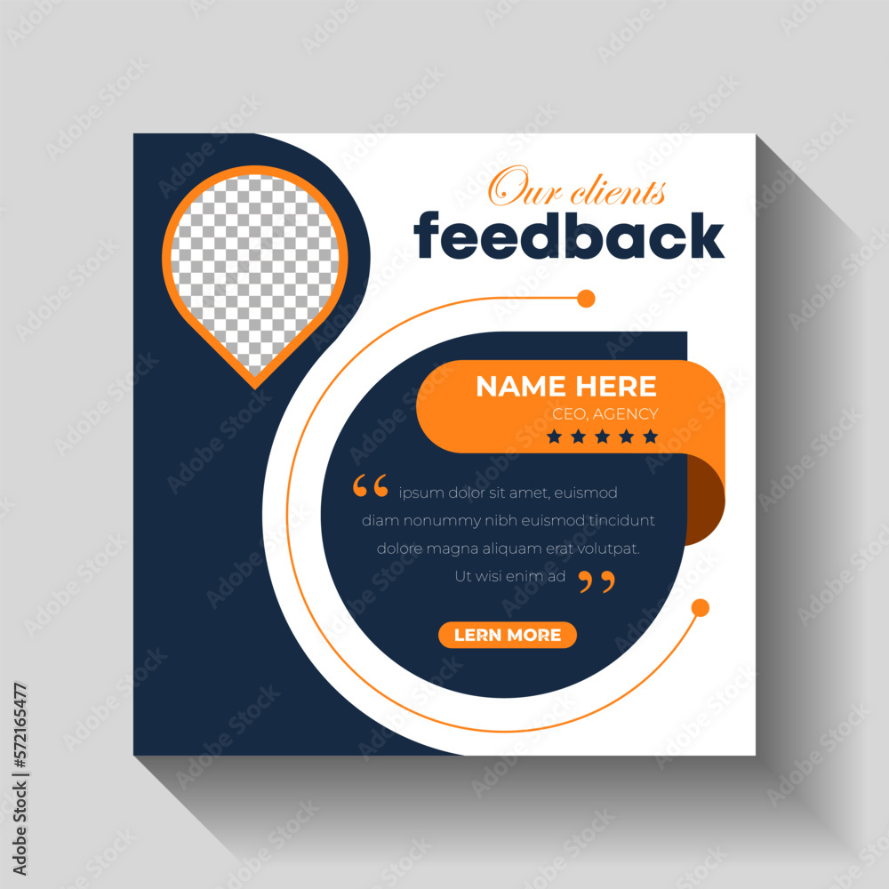 Customer feedback testimonial creative Instagram Post and social media ...