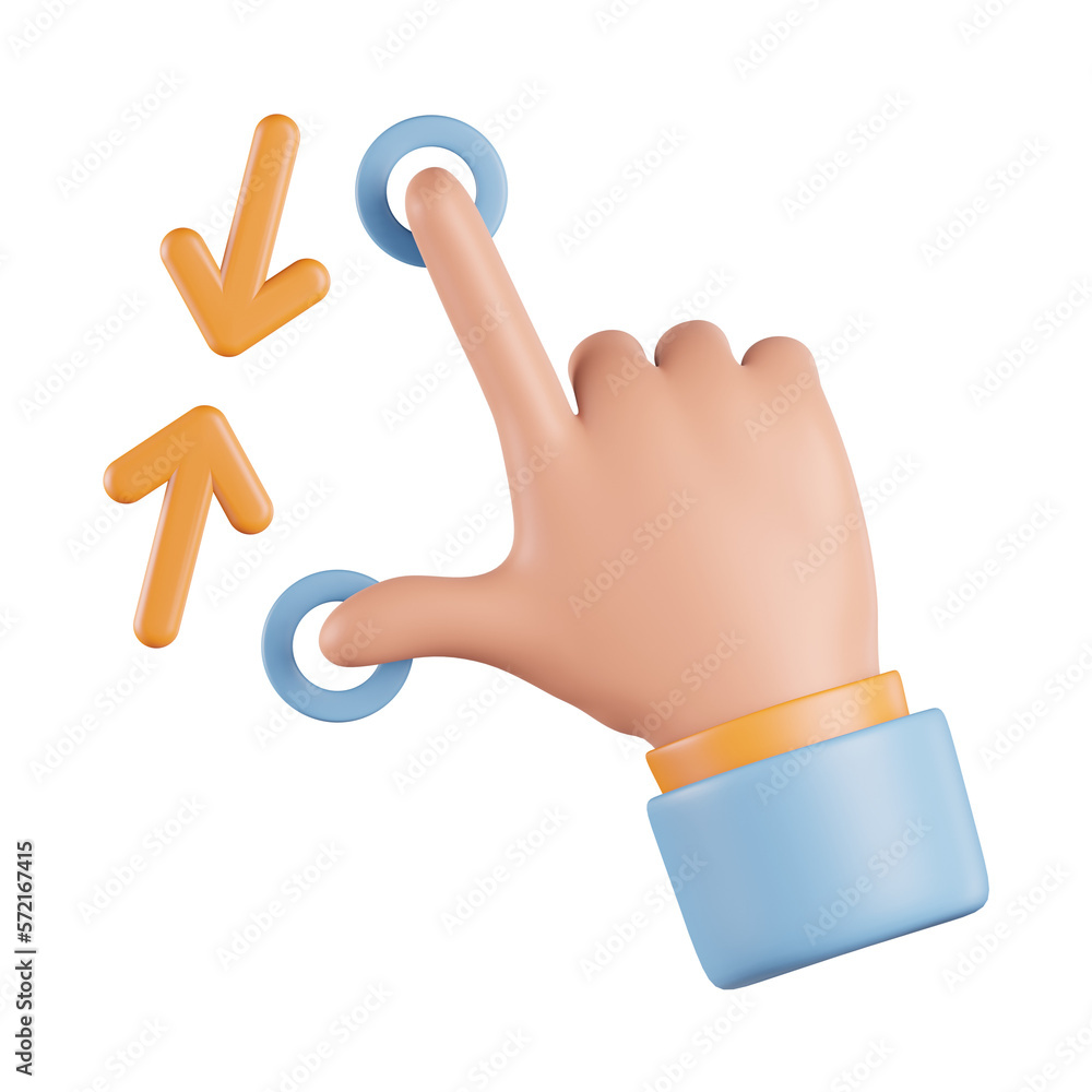 hand Gesture Zoom out 3D Icon Stock Illustration | Adobe Stock