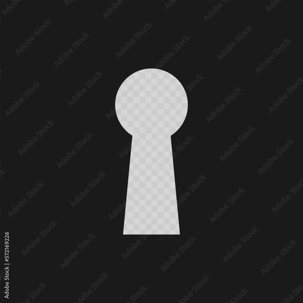 The keyhole is flat with a through hole. Illustration on an isolated ...