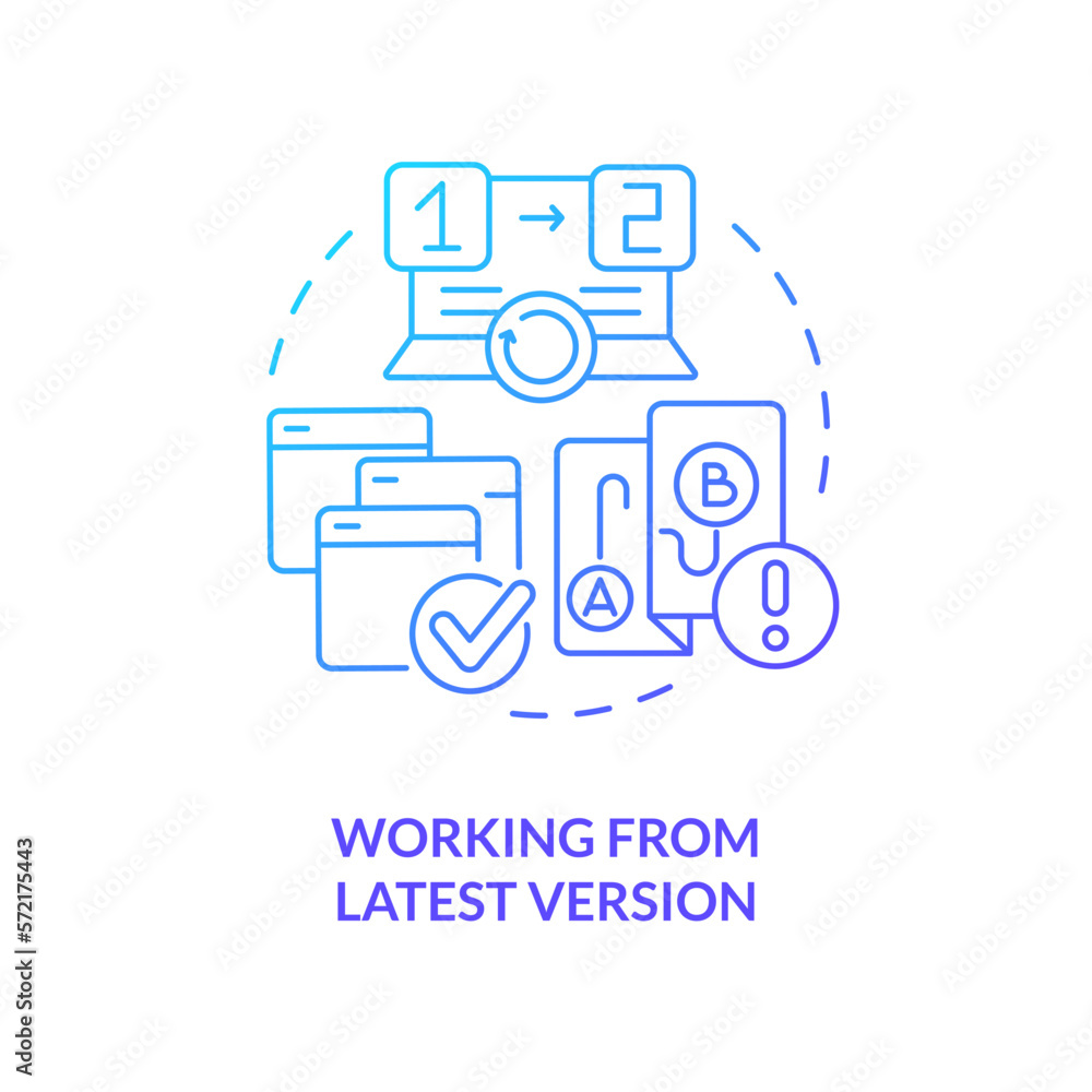 Working From Latest Version Blue Gradient Concept Icon Source Code