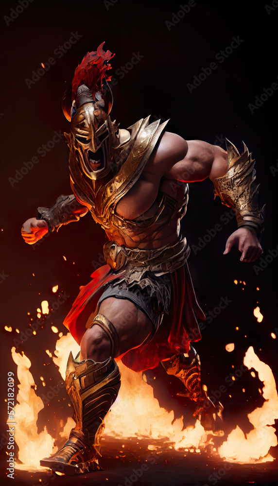 illustration of Ares. Ancient Greek God Ares, god of war, the spirit of ...