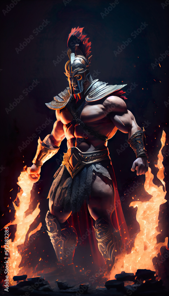 illustration of Ares. Ancient Greek God Ares, god of war, the spirit of ...