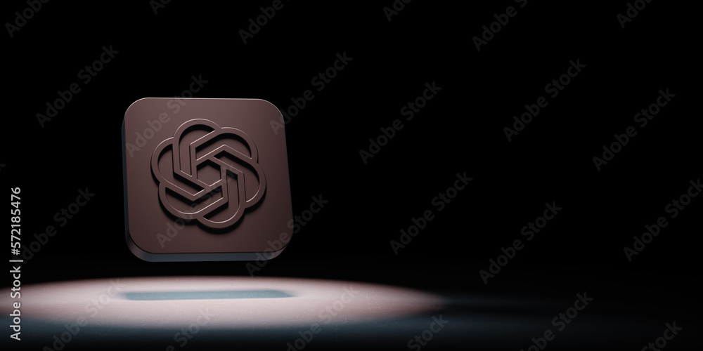 OpenAI App Icon Spotlighted on Black Background Stock Illustration ...