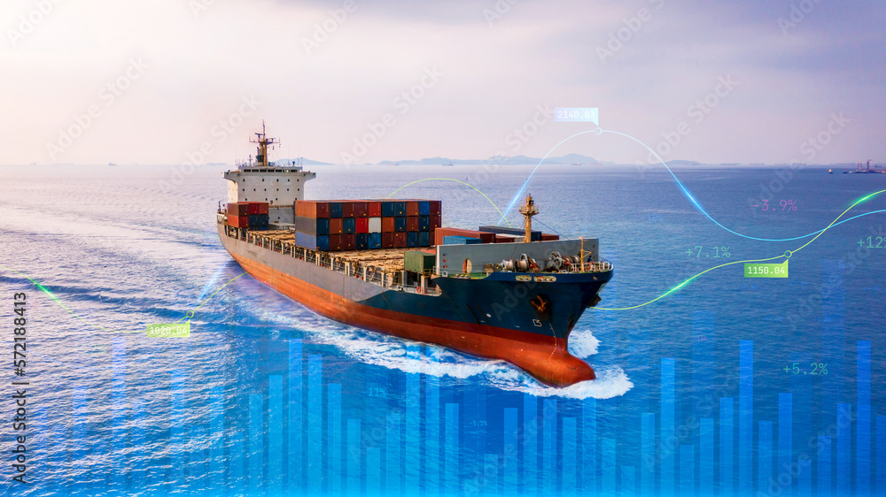 Foto de Container cargo ship global business logistics import export ...